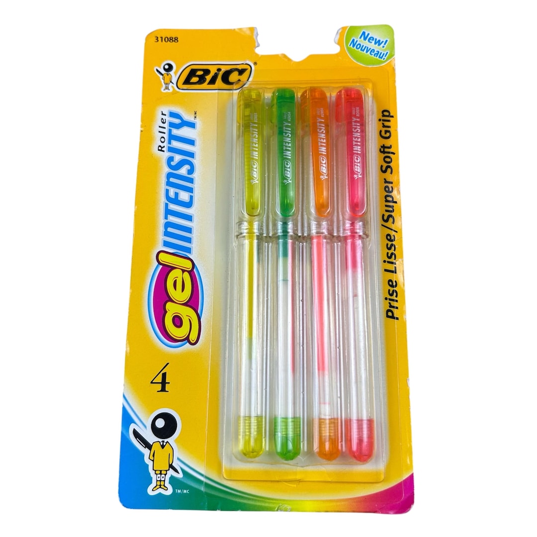 Vintage 2000s Y2K BIC Gel Intensity Ink Roller Pens Markers 4 Pack NEW ...