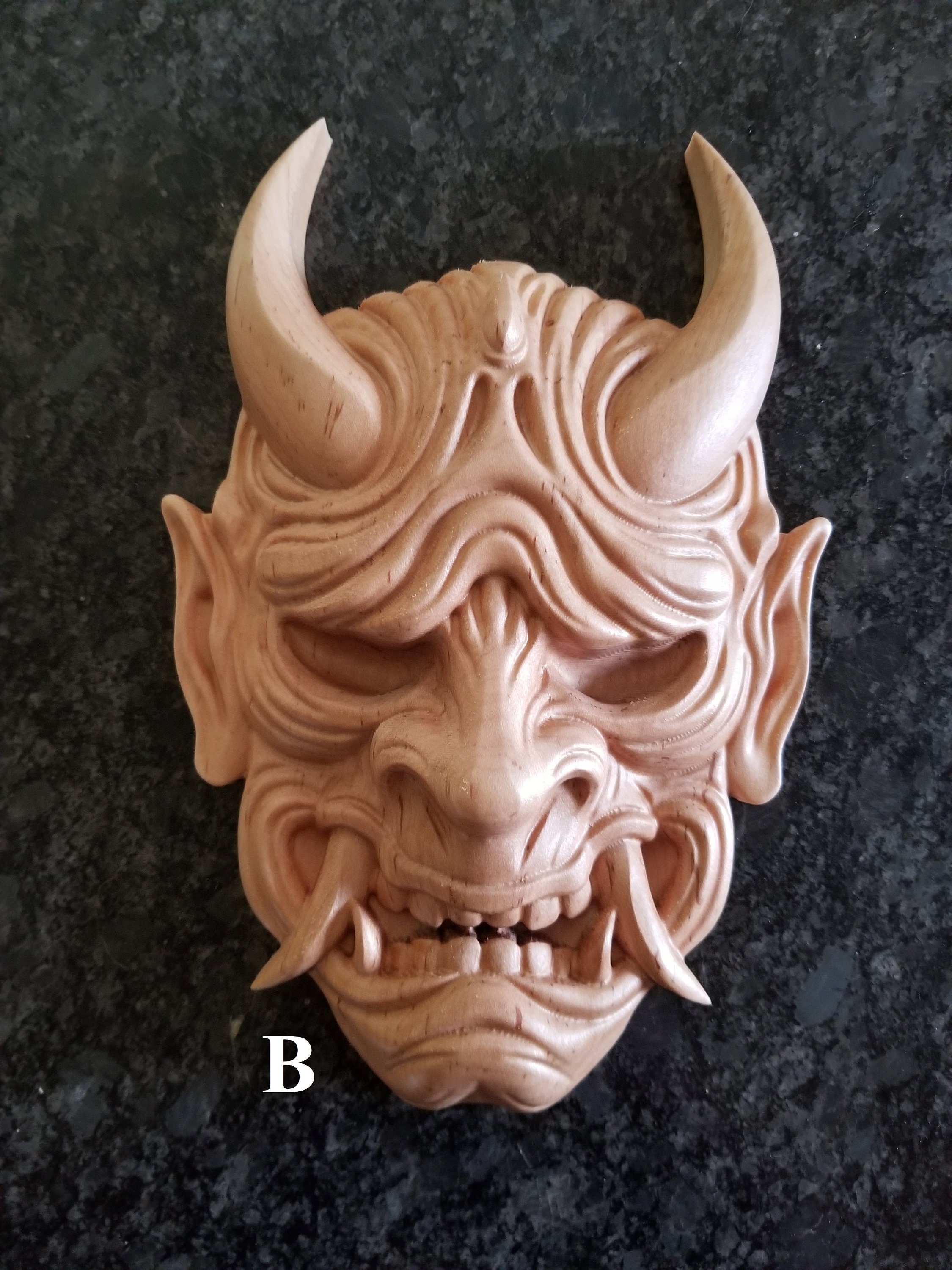 Wooden Oni Wall Decor Devil Skull Tiki Mask Wall Art Wall - Etsy