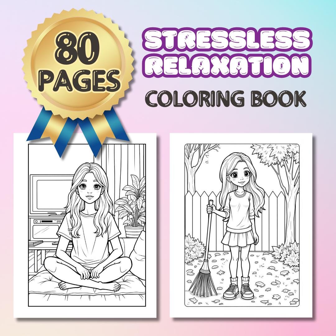 Cozy Girl Moments Coloring Pages : for Adults and Teens, Daily ...