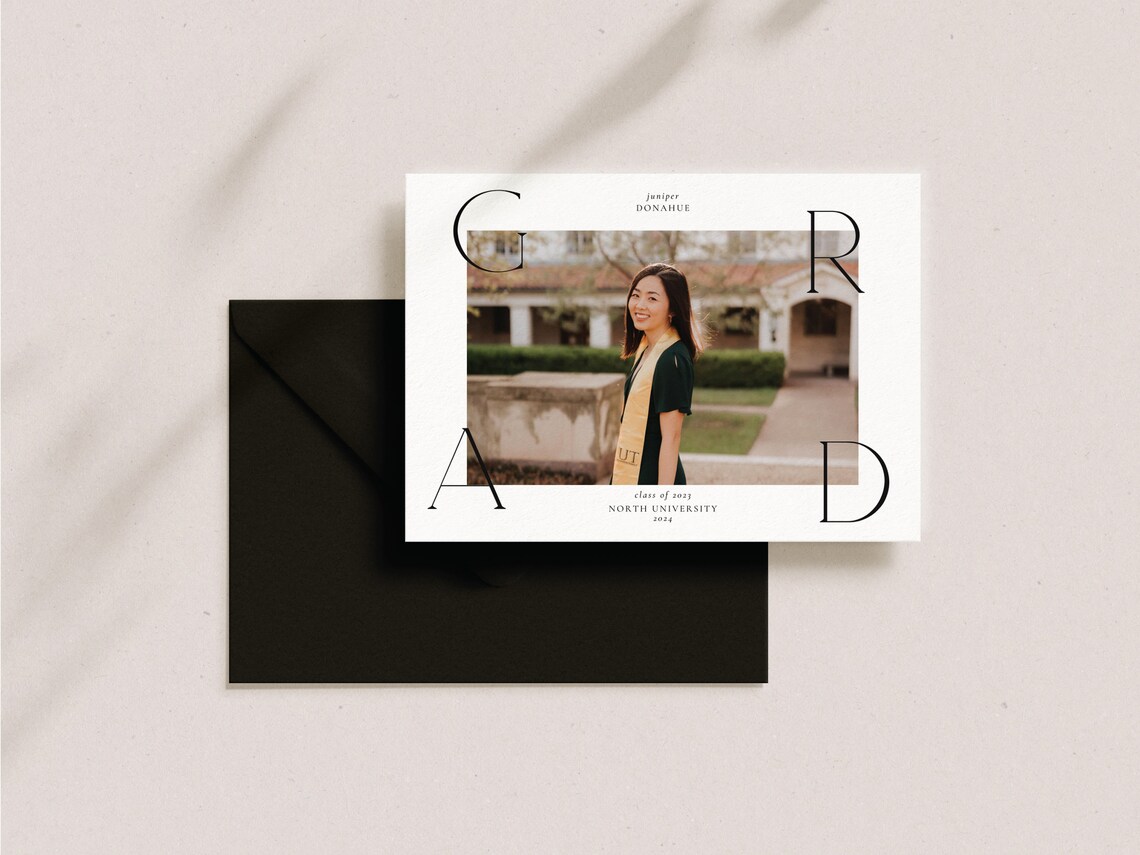 Printable and Digital 2024 Grad Announcement Canva Template, Graduation ...