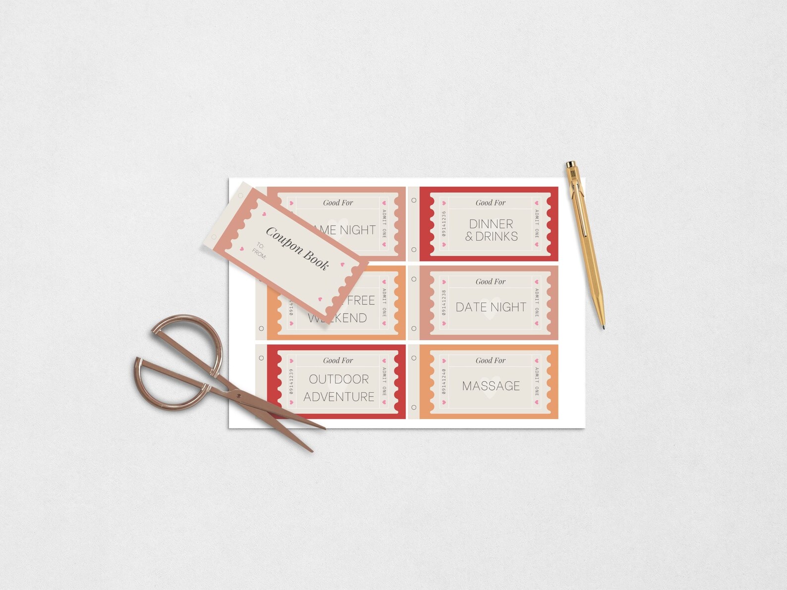 Customizable Love Coupon Book, Valentines Day Coupons, Love Coupons ...