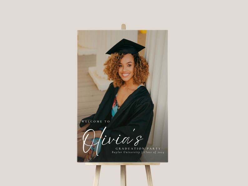 Graduation Party Welcome Sign for Easel, DIY and Printable Grad Party ...