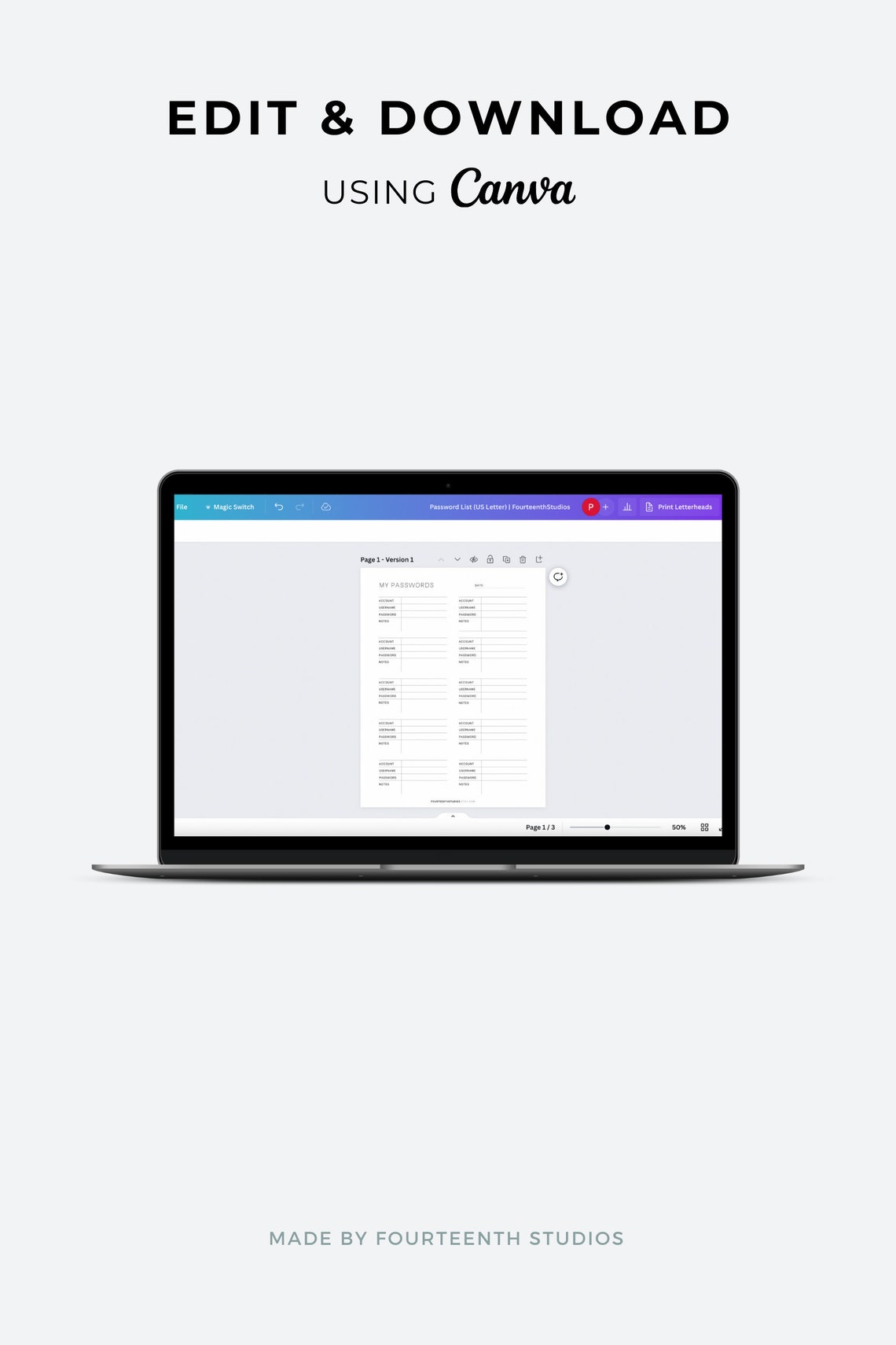Password Tracker Printable, Password Keeper, Password Organizer ...