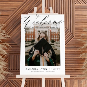 Graduation Party Easel Sign, DIY Printable Grad Decor, Canva Template ...