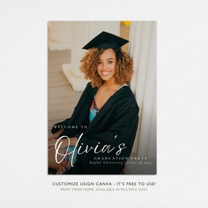 Graduation Party Welcome Sign for Easel, DIY and Printable Grad Party ...