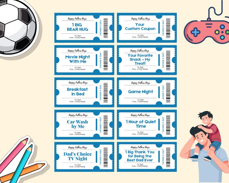 Editable Coupon Book for Dad - Printable Gift for Birthday, Father's ...