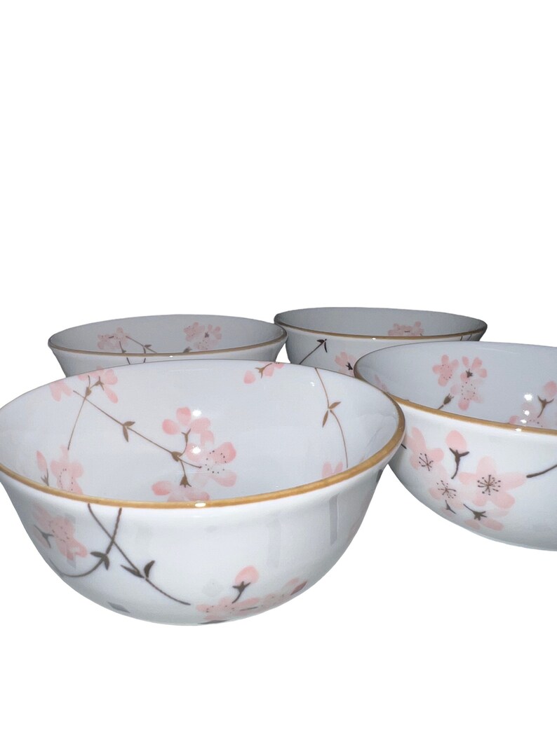 3.5 Pink Rice Bowl Cherry Blossom Set of 4 - Etsy
