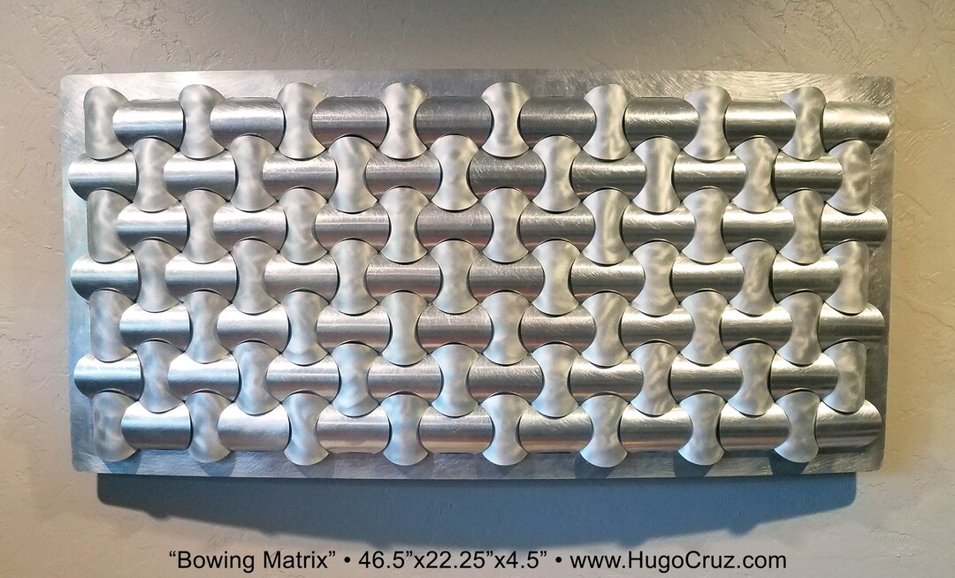 Bowing Matrix Modern Metal Art by Hugo Cruz 47 WIDE 3D Aluminum ...