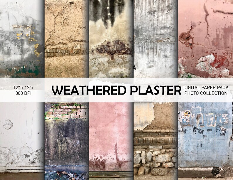 Digital LAYERED PLASTER Paper Pack | Printable Papers | Photography ...