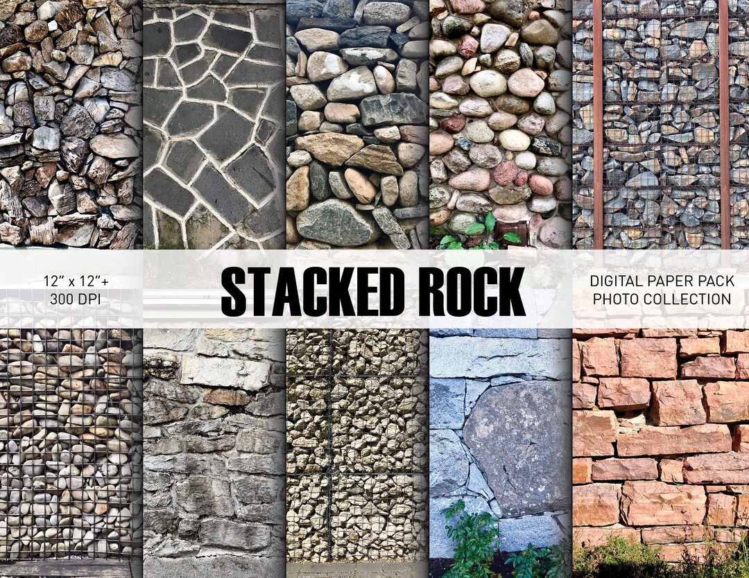 Digital STACKED ROCK Paper Pack | Printable Papers | Photography ...
