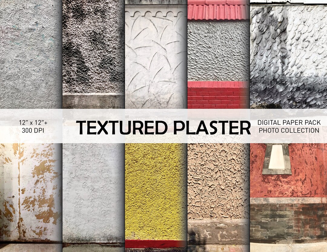 Digital TEXTURED PLASTER Paper Pack | Printable Papers | Photography ...