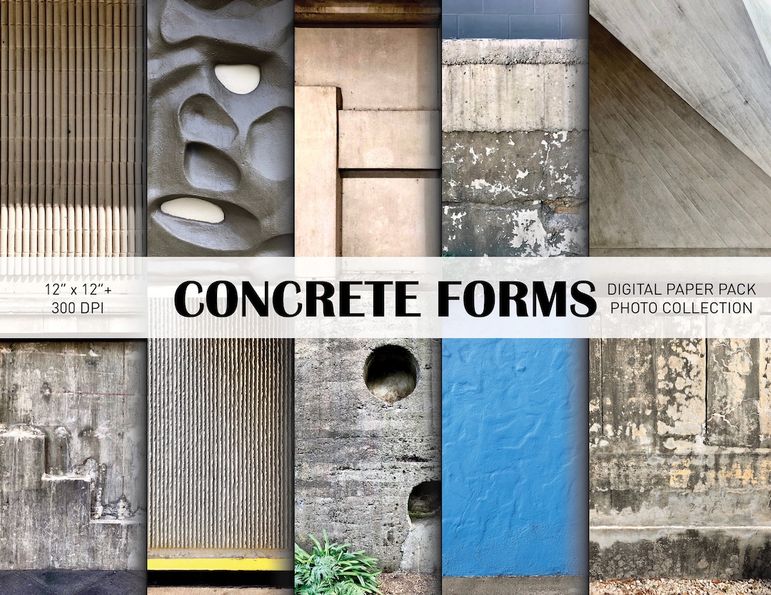 Digital CONCRETE FORMS Paper Pack | Printable Papers | Photography ...