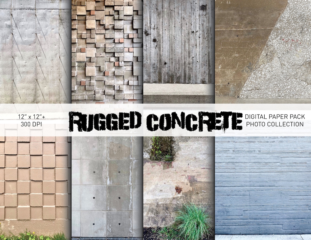 Digital RUGGED CONCRETE Paper Pack | Printable Papers | Photography ...
