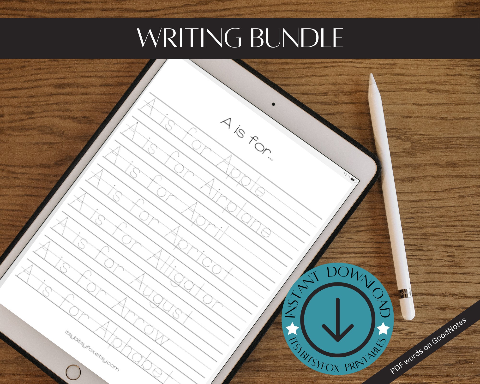 Digital Download, Writing Bundle, Hand Writing, Printable, Digital PDF ...