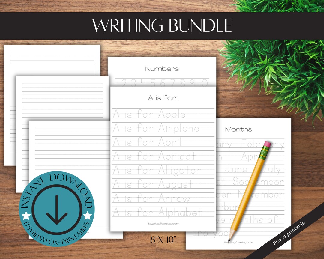 Digital Download, Writing Bundle, Hand Writing, Printable, Digital PDF ...