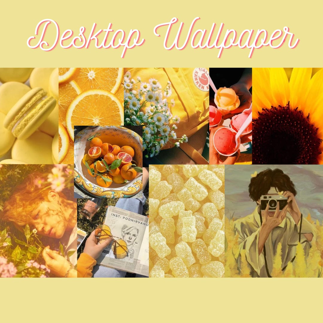 Yellow BTS Aesthetic Desktop Wallpaper; MacBook Pro - Etsy