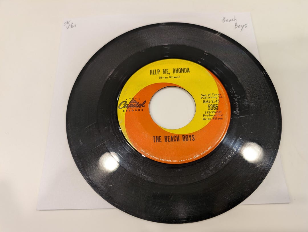 Beach Boys "help Me, Rhonda / Kiss Me, Baby" Vinyl 7" Single (strong ...
