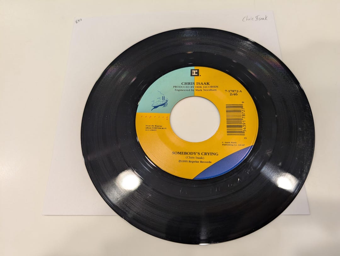Chris Isaak "somebody's Crying / Changed You Mind" Vinyl 7" Single ...