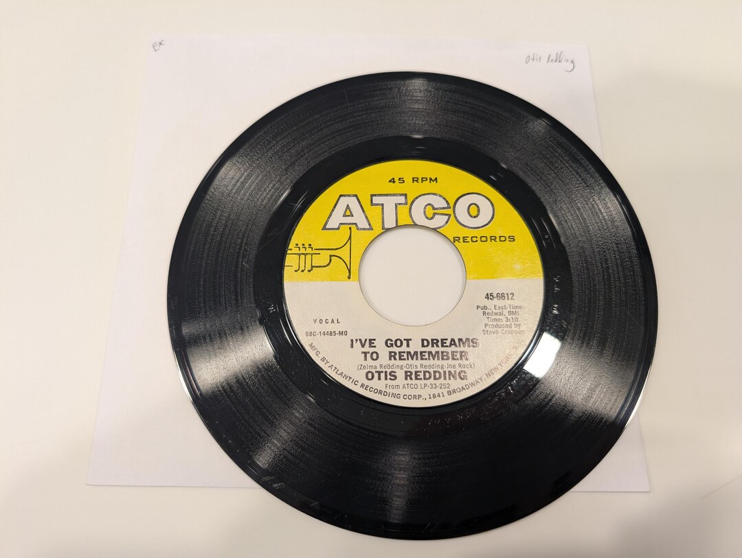 Otis Redding "i've Got Dreams to Remember / Nobody's Fault but Mine" Vinyl 7" Single (EX Disc ...