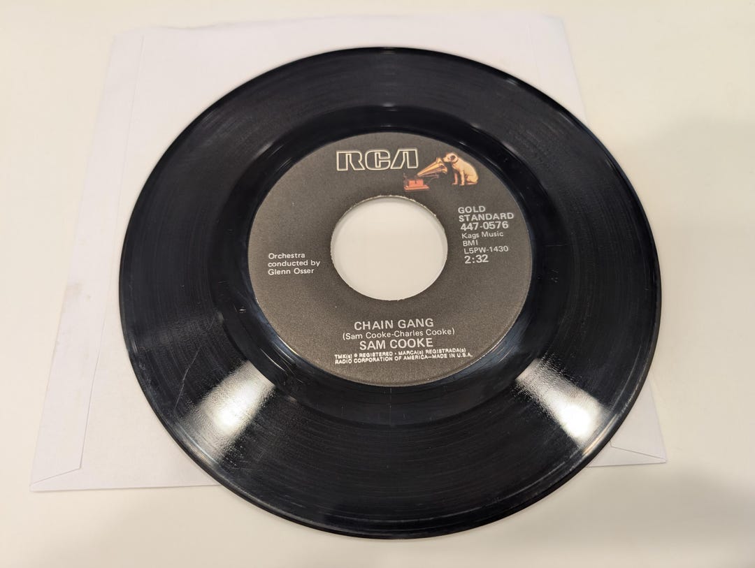 Sam Cooke "chain Gang / Cupid" Vinyl 7" Single (strong VG+ Visual; EX ...