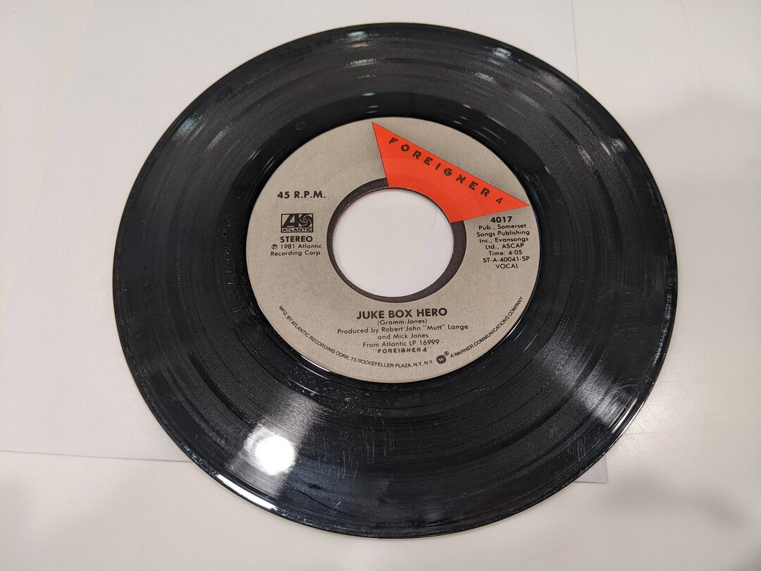 Foreigner "juke Box Hero / Night Life" Vinyl 7" Single (strong VG+ Disc ...