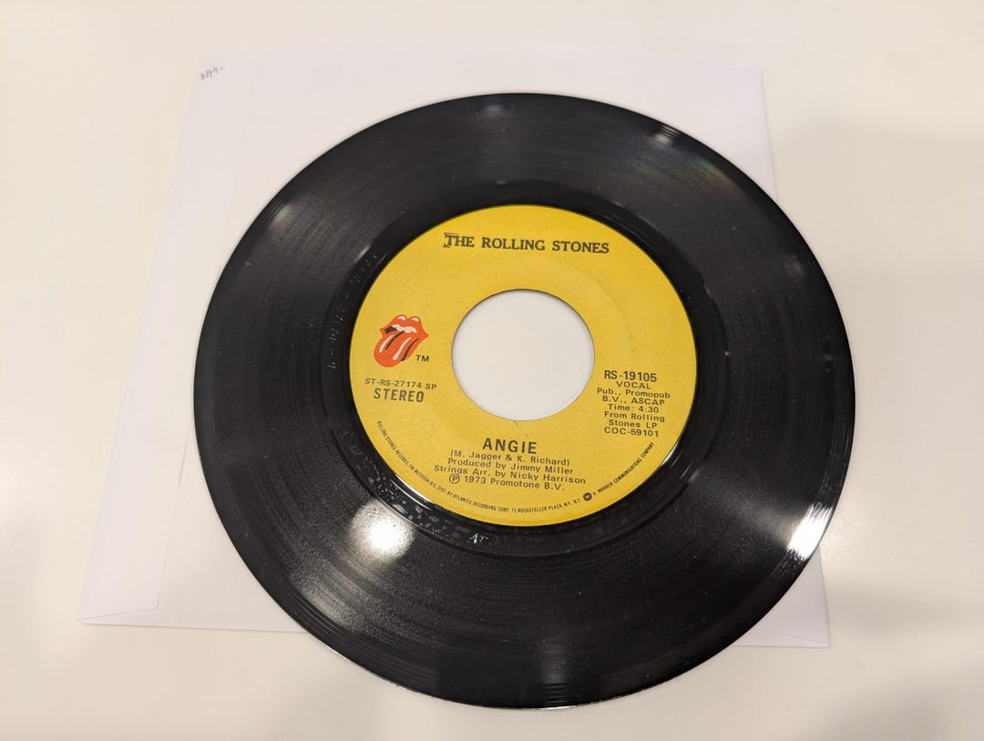 Rolling Stones "angie / Silver Train" Vinyl 7" Single (NM- Disc ...