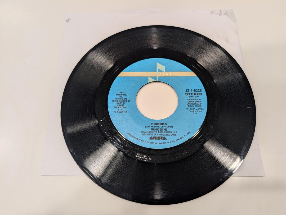 Whodini "friends / Friends (instrumental)" Vinyl 7" Single (EX Disc ...
