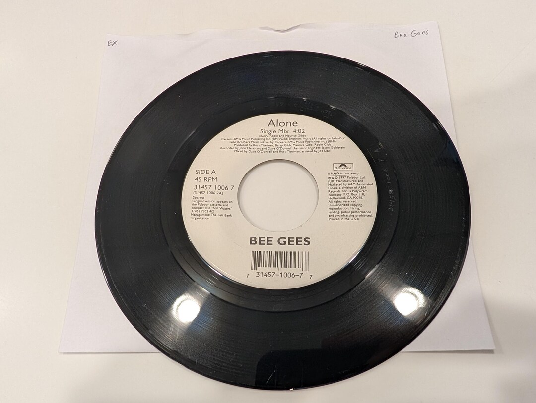 Bee Gees "alone / How Deep is Your Love" Vinyl 7" Single (rare 1997 / ...