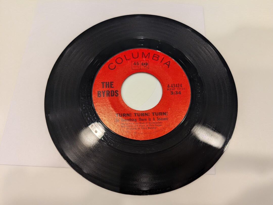 Byrds "turn! Turn! Turn! / She Don't Care About Time" Vinyl 7" Single ...