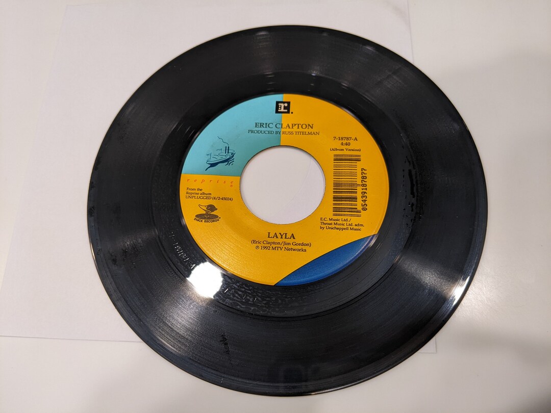 Eric Clapton layla / Signe Vinyl 7 Single from 'unplugged' Strong VG ...