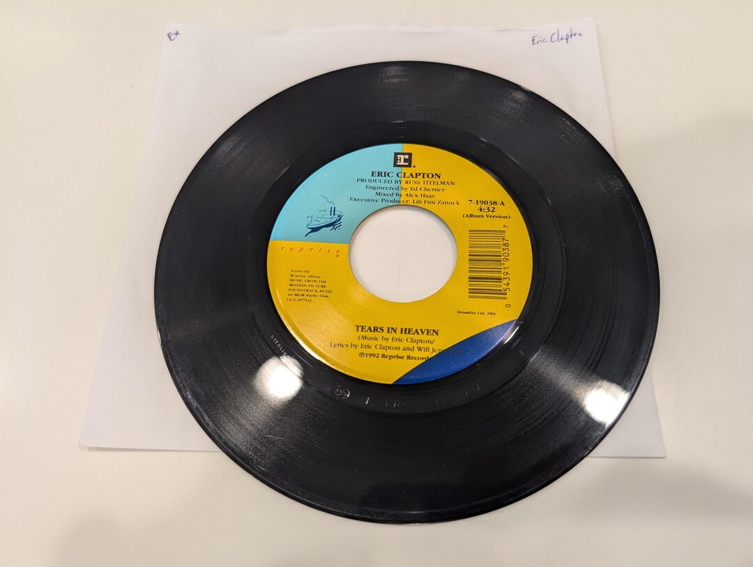 Eric Clapton "tears in Heaven / Tracks and Lines" Vinyl 7" Single (1992 ...