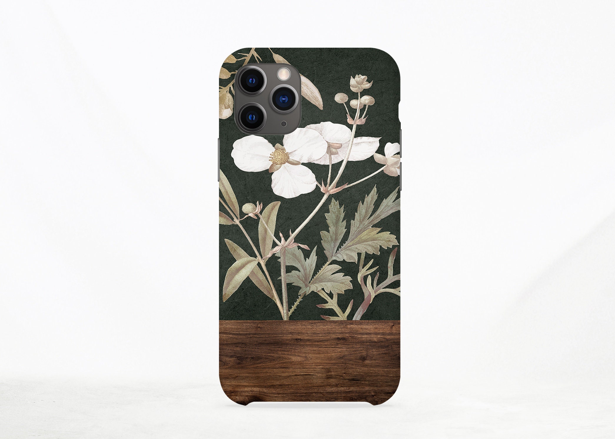 Custom Name Floral iPhone 12 Hard Case Personalised White - Etsy