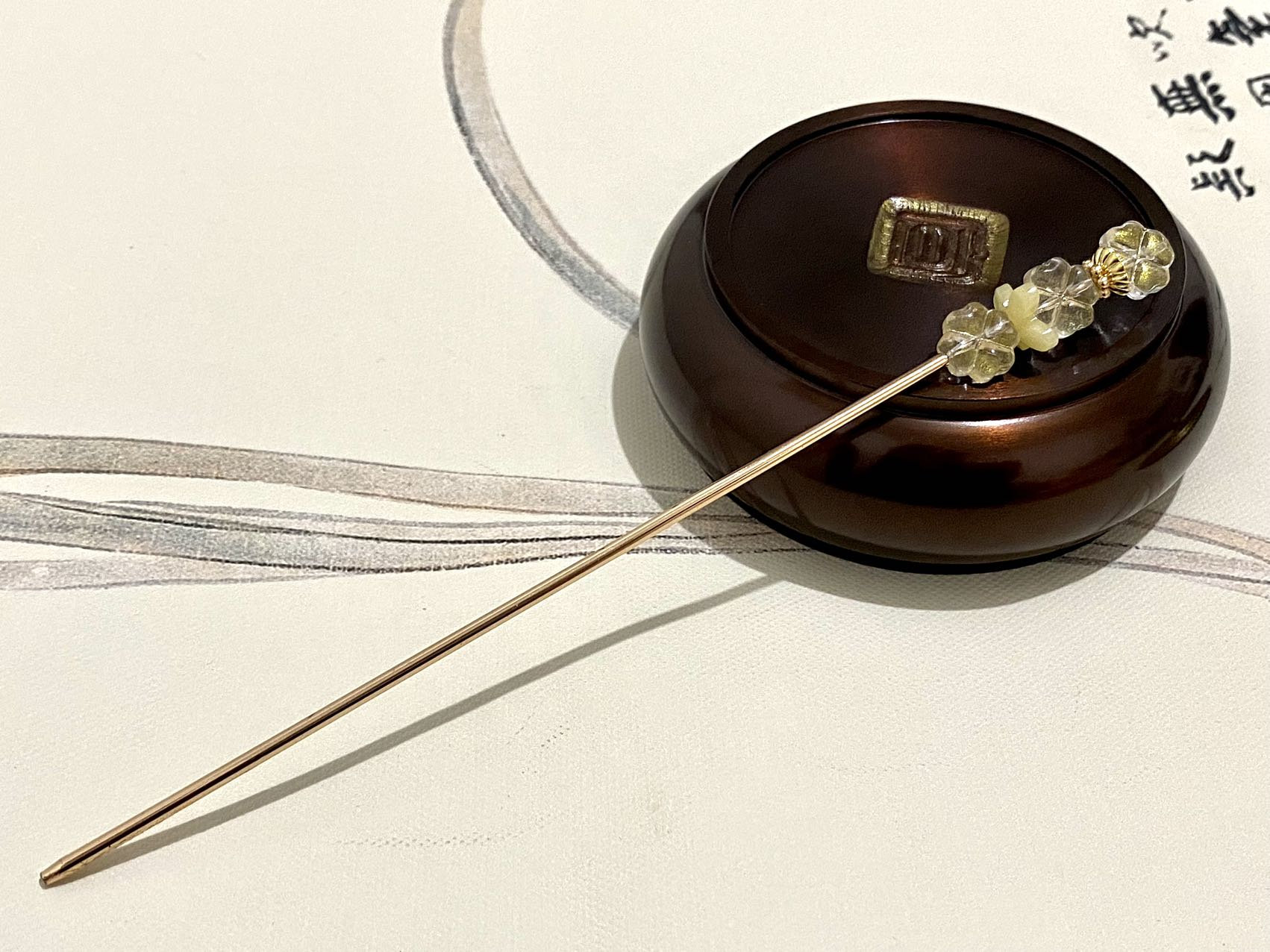 Faceted Cube-copper Hair Sticks Hair Pins Chopstick-czech - Etsy