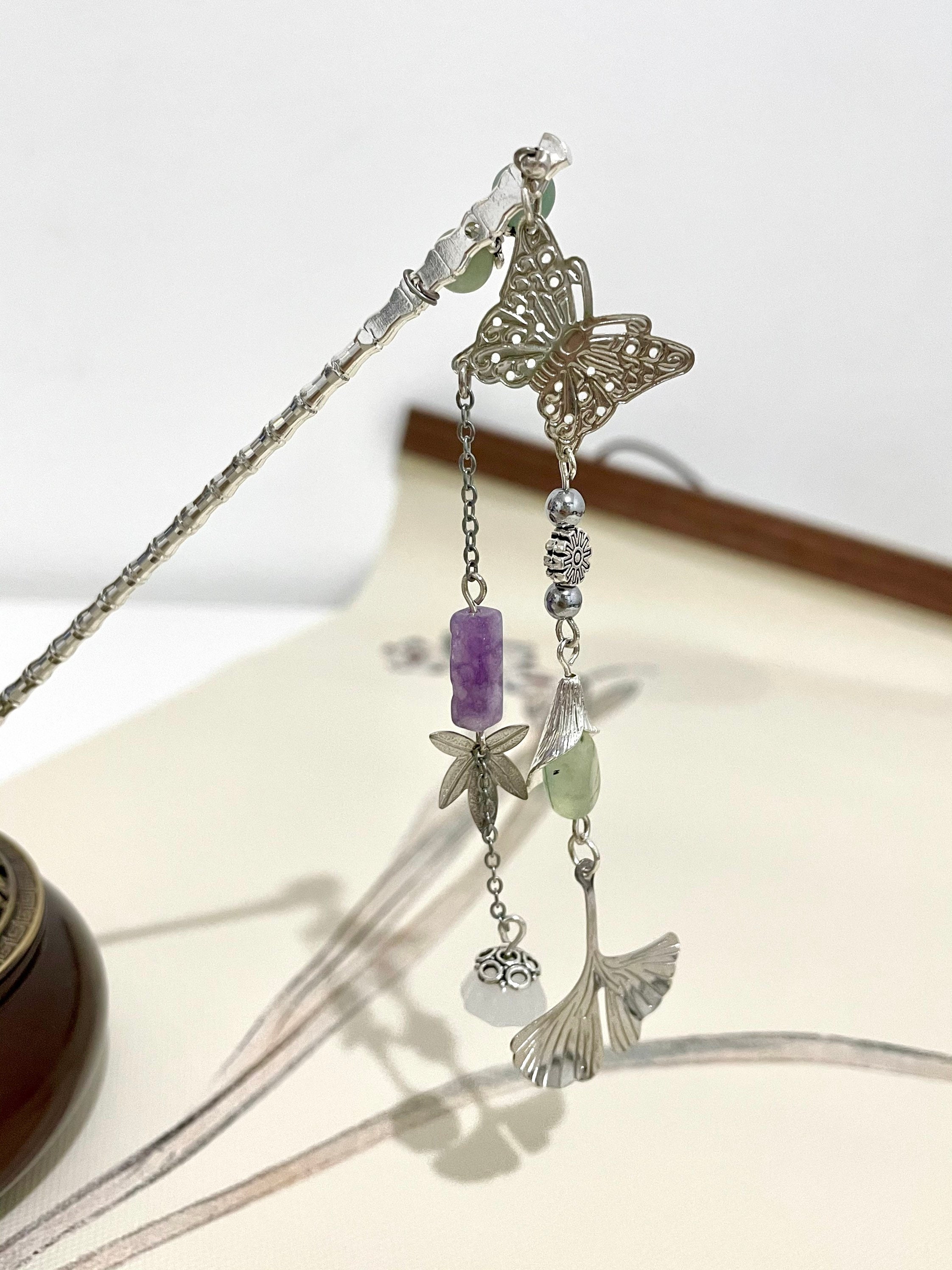 Copper Hair Stick-butterfly Hair Sticks-dangle Butterfly Hair - Etsy