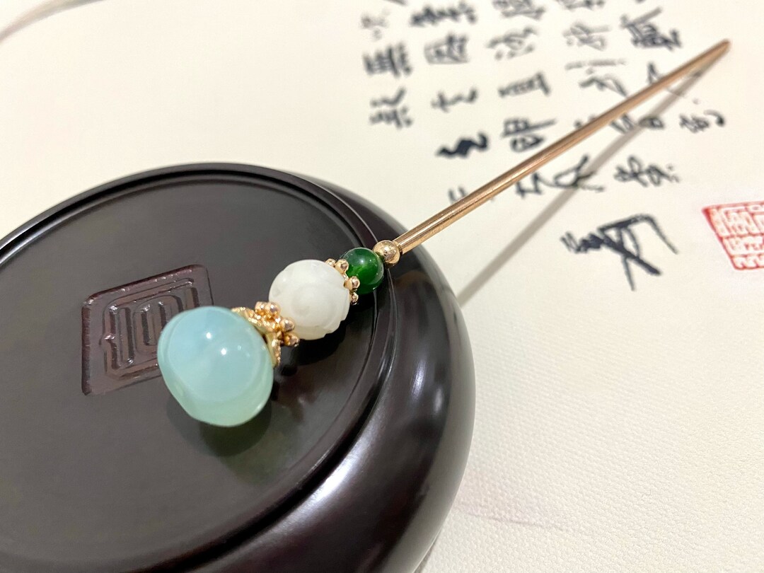 Pipal Tree Seed-copper Hair Sticks Hair Pins Chopstick-gemstone Hair ...