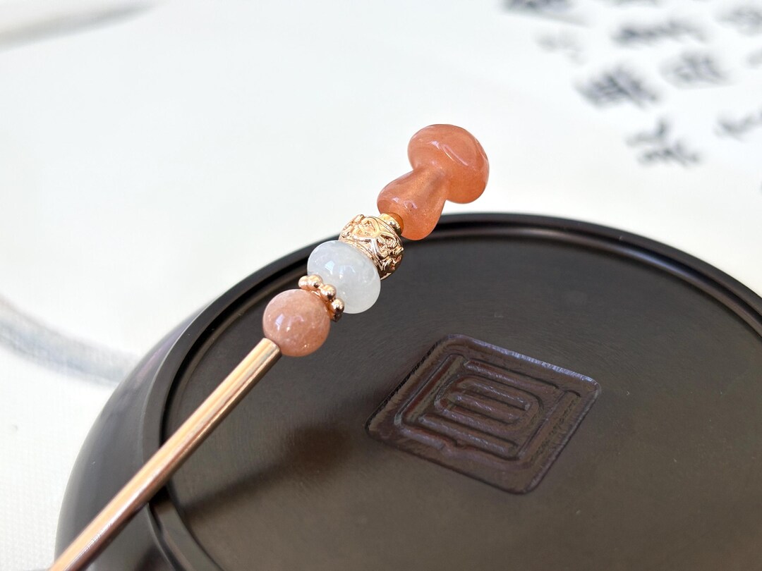 Cute Mushroom-copper Hair Sticks Hair Pins Chopstick-gemstone Hair ...