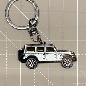 Keychain Fit for Jeep Wrangler JL 2door or 4door Both Side Image Enamel ...