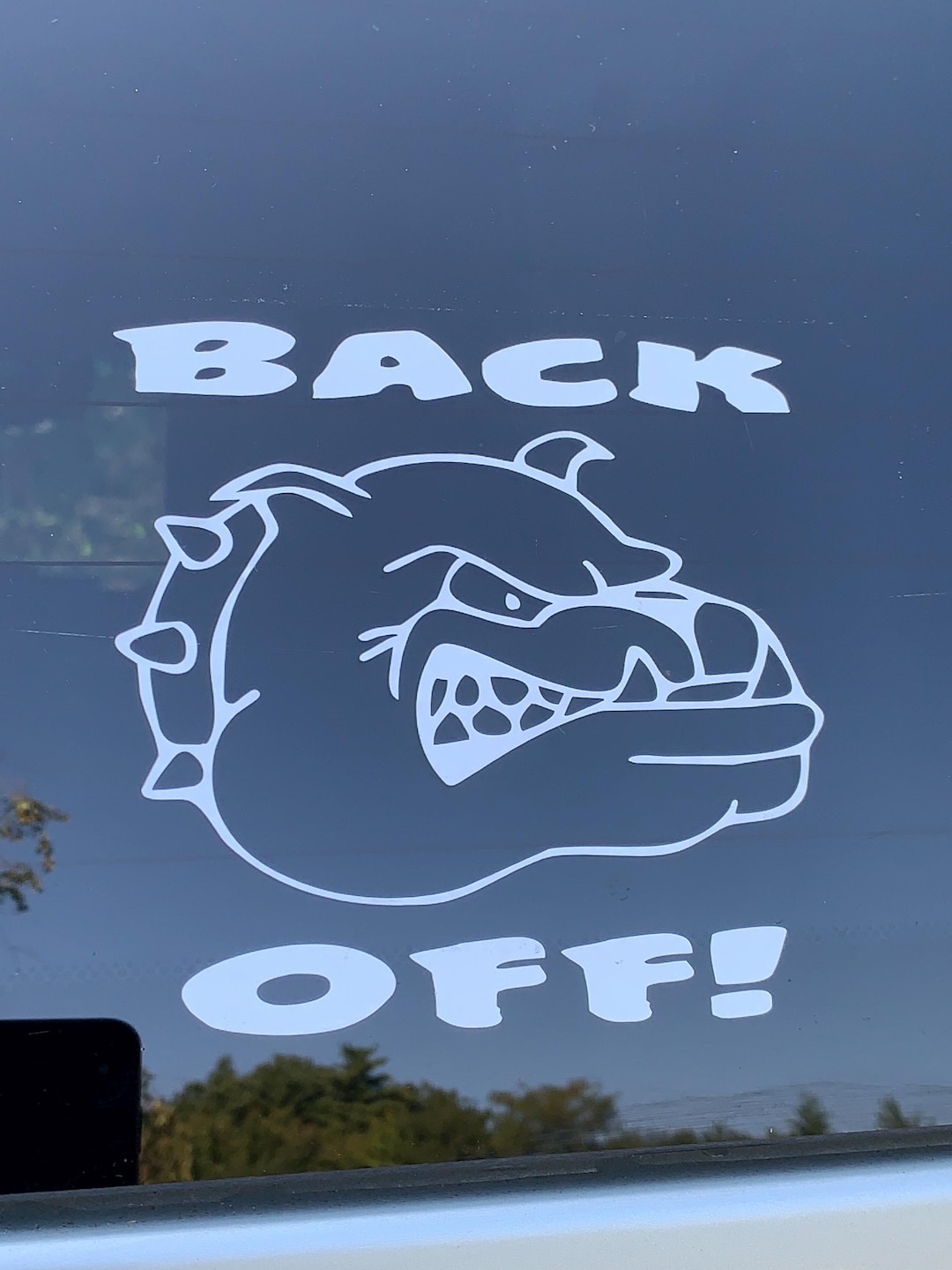 Back OFF Decal With a Bulldog Face - Etsy