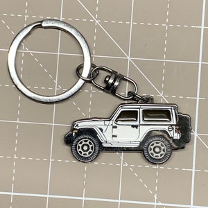Keychain Fit for Jeep Wrangler JL 2door or 4door Both Side Image Enamel ...