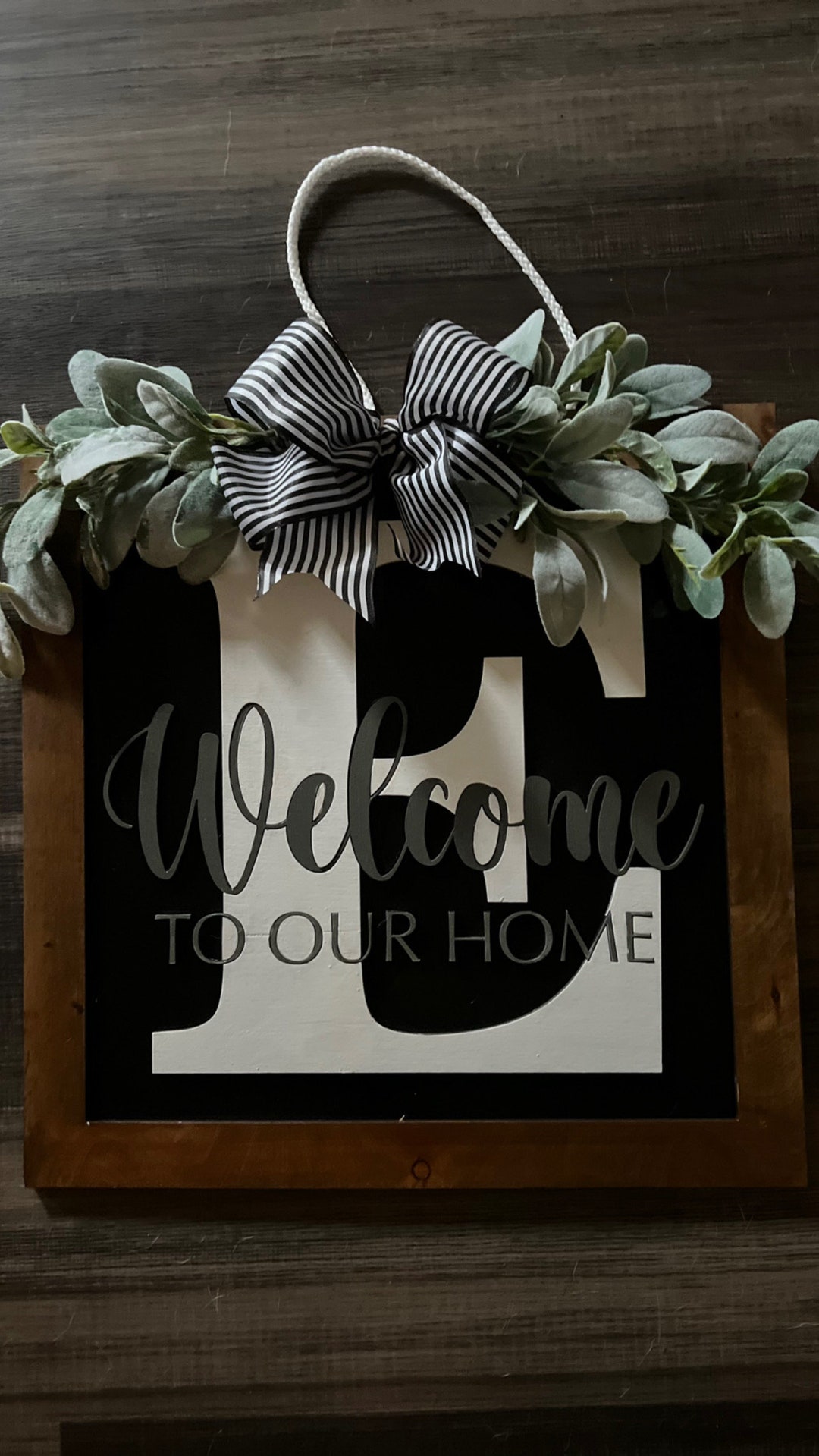 Monogrammed Welcome to Our Home Sign - Etsy