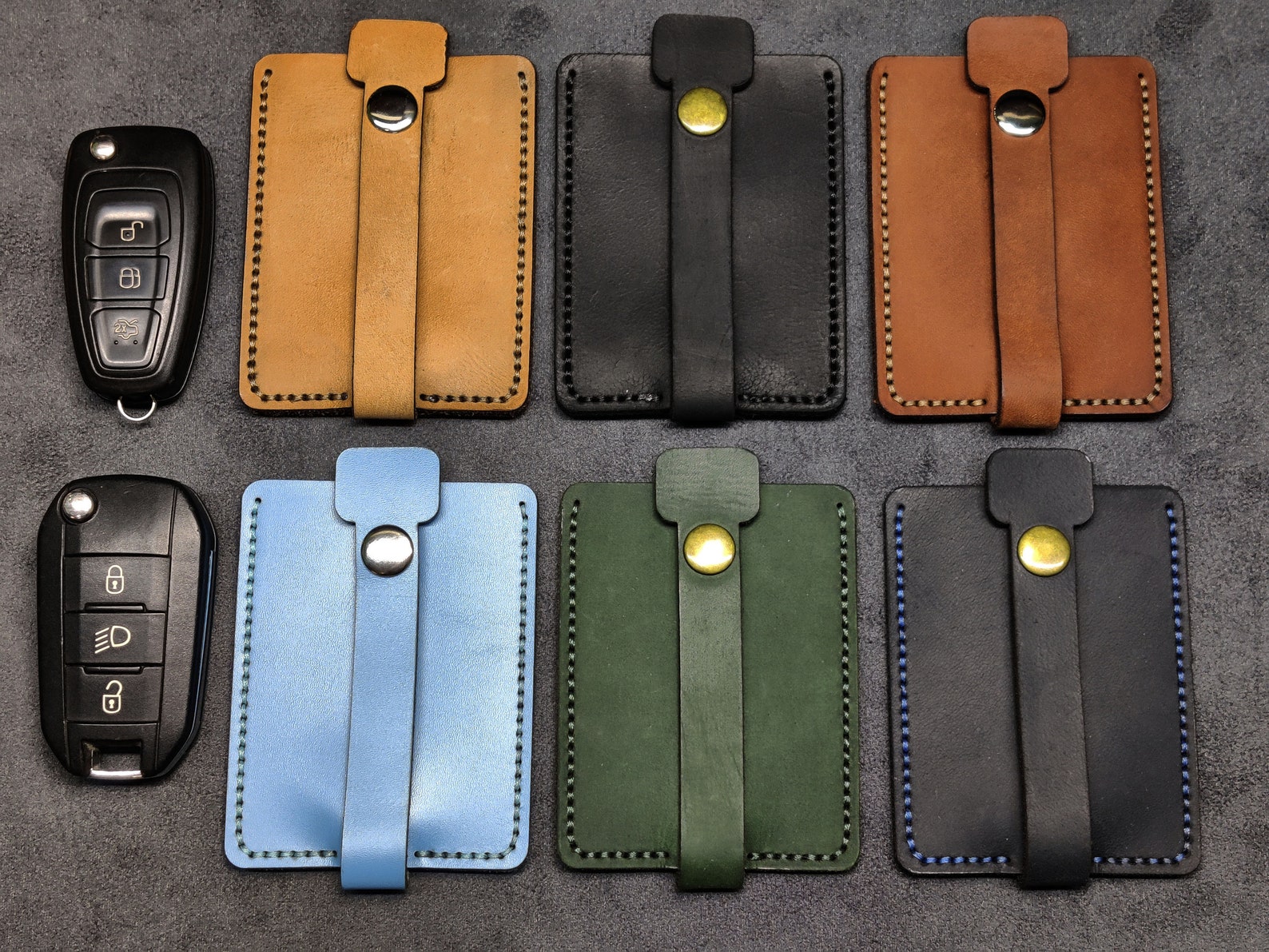 Leather Car Key Case, Leather Key Holder, Leather Key Pouch, Key ...
