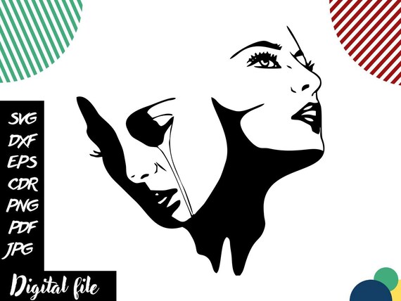 Two Faces Silhouette / Woman Face Vector for Cutting / - Etsy