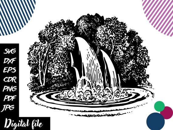 Waterfall Dxf Waterfalls Vector Waterfall Clipart Waterfall - Etsy Canada