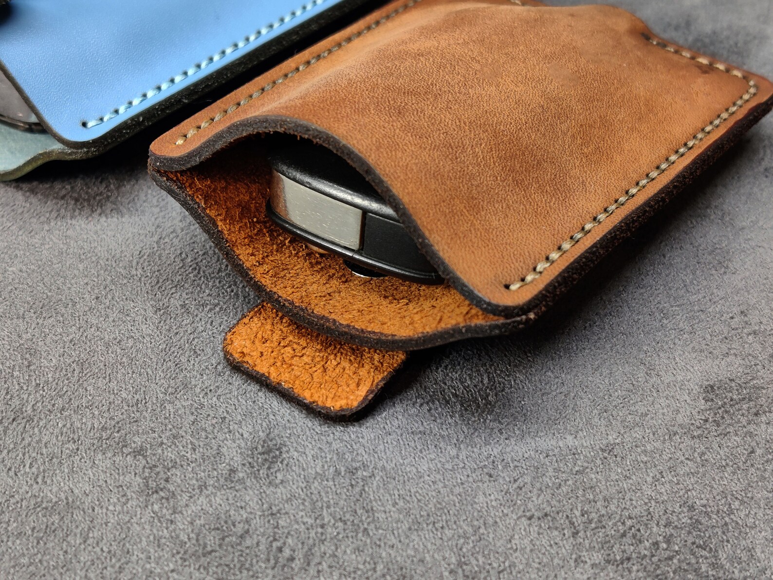 Leather Car Key Case, Leather Key Holder, Leather Key Pouch, Key ...