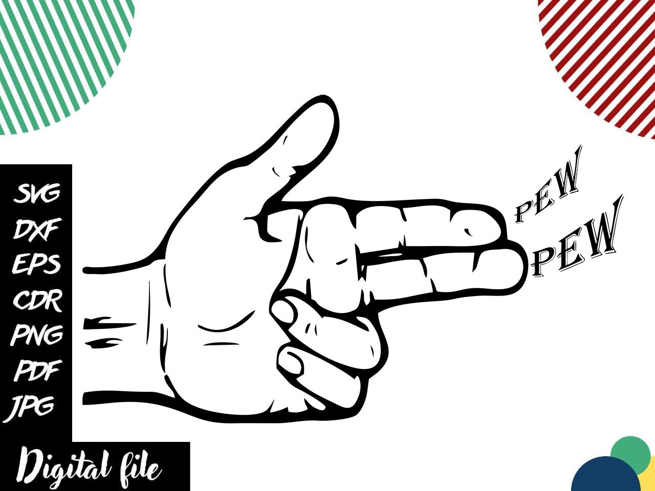 Finger Gun SVG / Pew Pew Vector for Cutting / Gesture - Etsy Finland