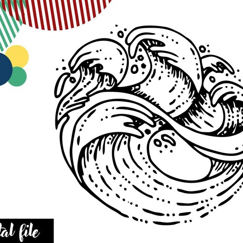 Digital Files-great Wave-cricut SVG-CNC Laser Cut | Etsy UK