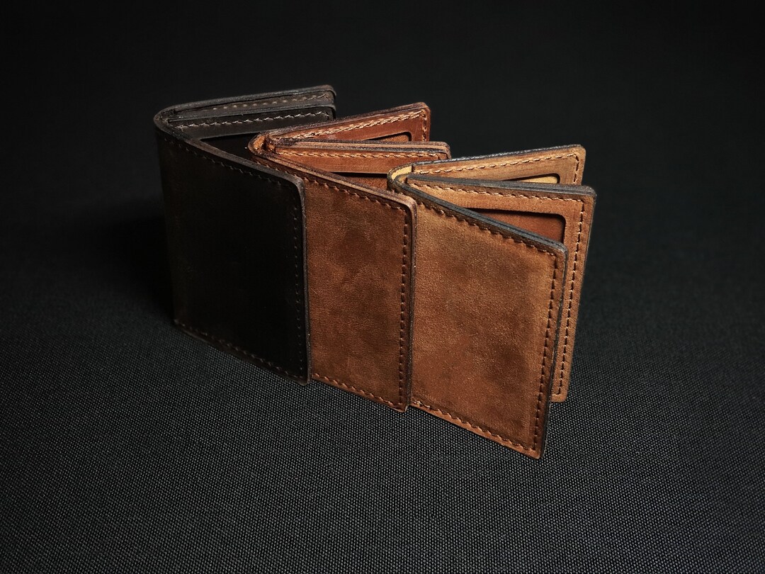 Leather ID Card Wallet • Personalized Leather ID Holder • Work ...