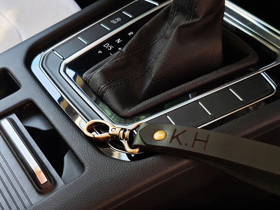 Personalized Leather Long Keychain. Monogrammed Long Keychain. Leather ...