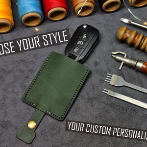 Leather Car Key Case, Leather Key Holder, Leather Key Pouch, Key ...
