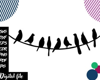 Birds Wire Clip Art - Etsy